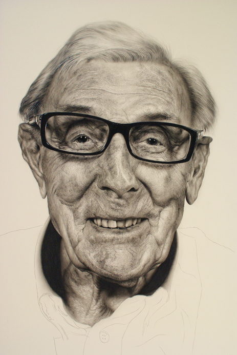 Drawing of Eric Sykes by Andrew Tift UK Portrait Artist